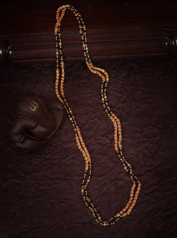 1 gm Microgold plating Black bead Mangalya chain 30 inches 8600n – Griiham