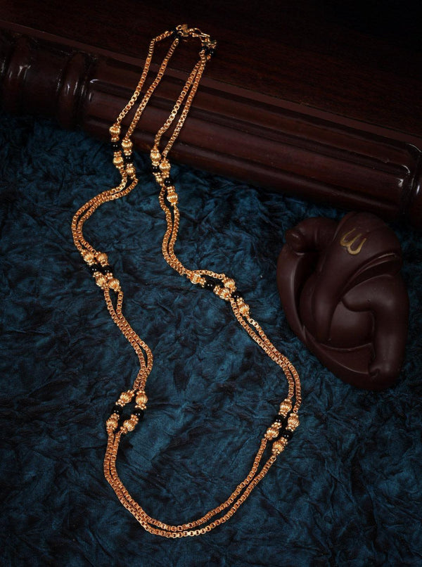 1 gm Microgold plating Black bead Mangalya chain 30 inches 8608n – Griiham
