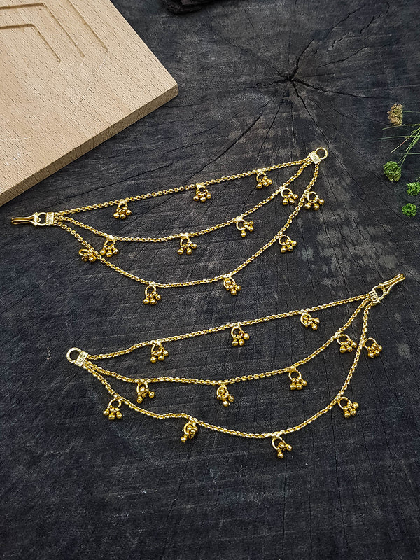 Gold Finish Matil/ Ear chain with pearls – Griiham