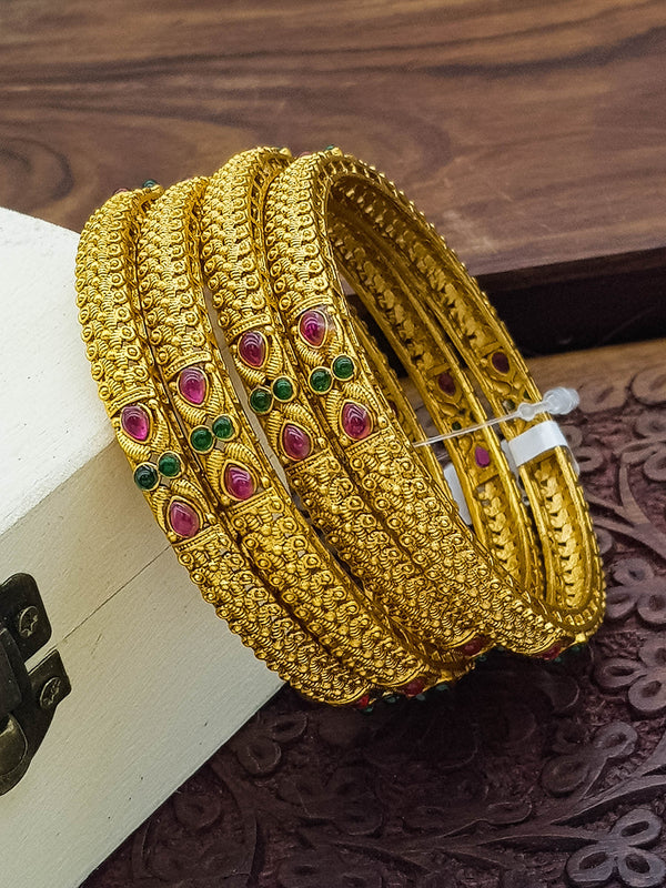 Gold Plated Set of 4 bangles – Griiham