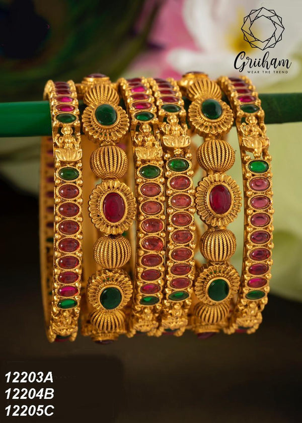 Bangle set of 6 temple collection 12203A – Griiham