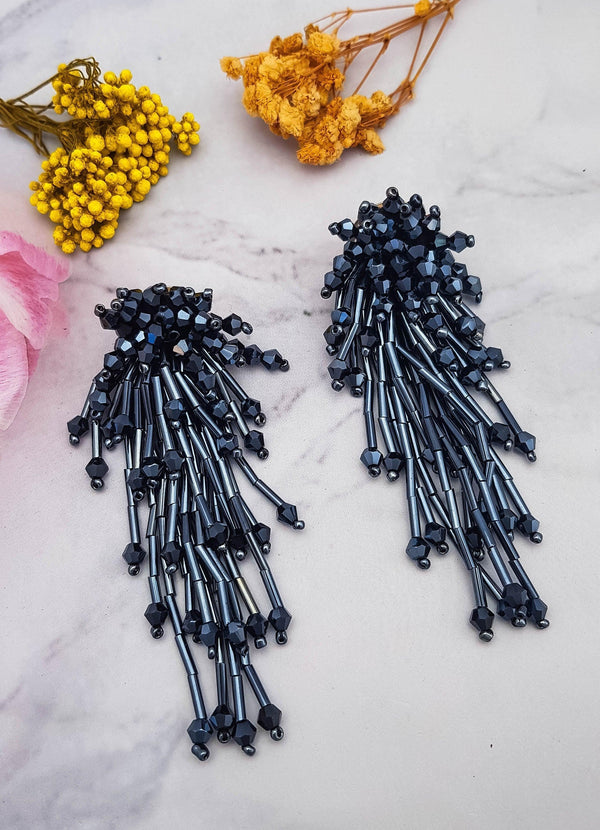 Fancy Long Party Earrings 12466N – Griiham