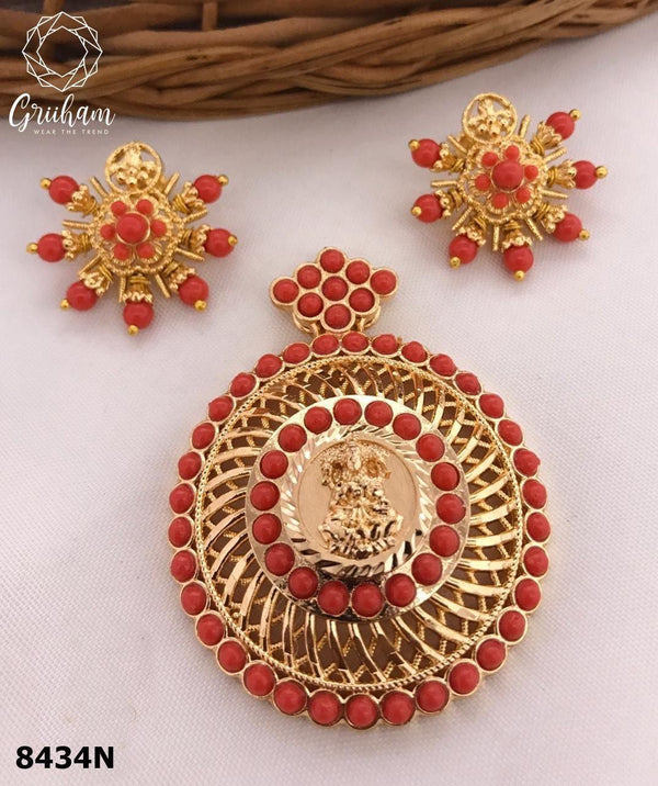 Gold Plated coorgi Pendant set 8434N – Griiham