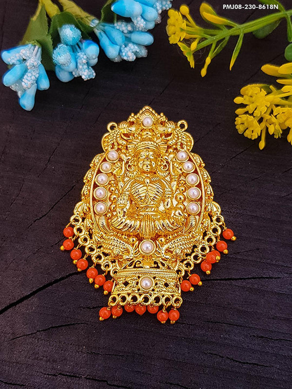 Gold Plated coorgi Pendant with red beads – Griiham