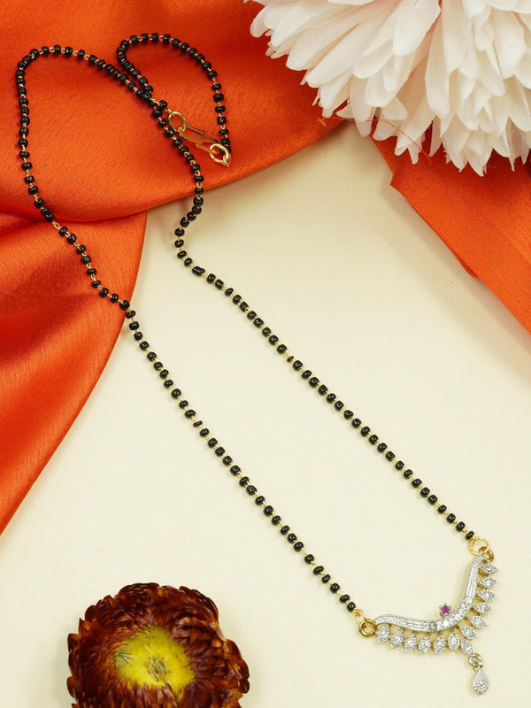 Microgold plating Black bead Managalsutram Mangalya chain 18 inches ...